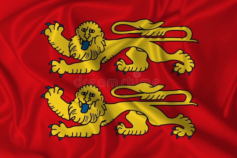 Flag of Normandy Blowing in the Wind on Silk. Stock Image - Image of ...