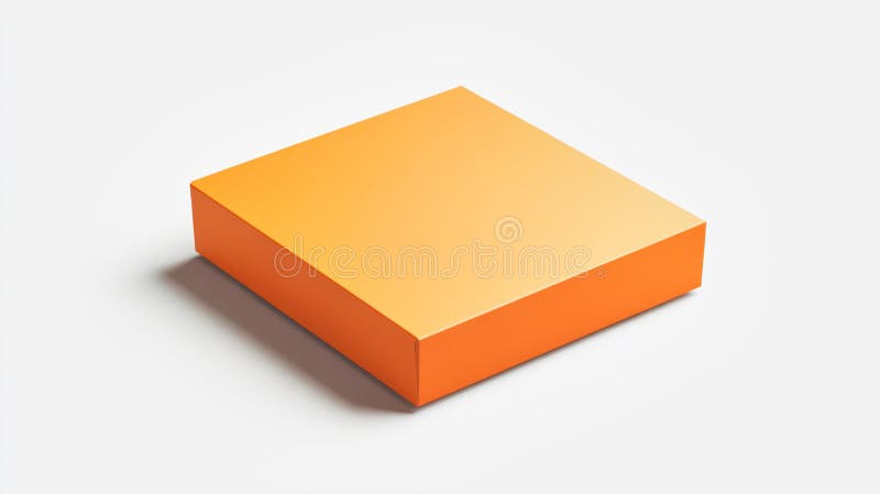 Realistic Premium Orange Product Box Mockup with Smooth Shadows on ...