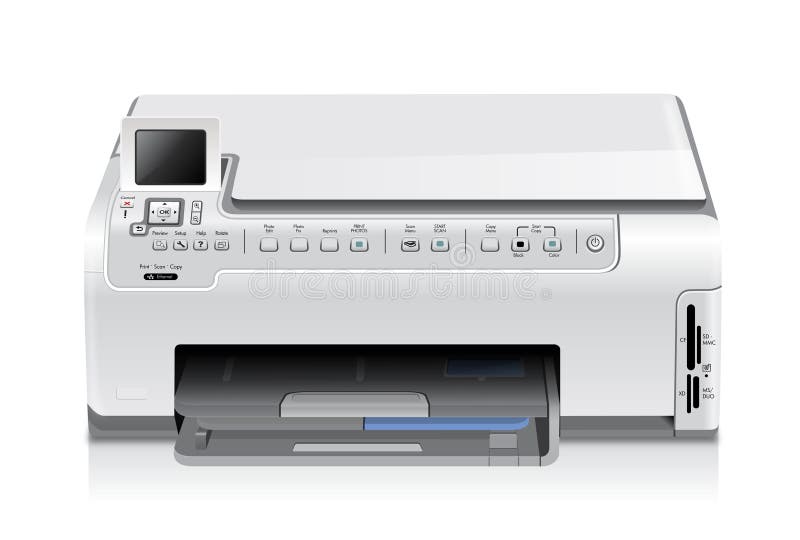 Realistic Printer Illustration Stock Illustration - Illustration of ...