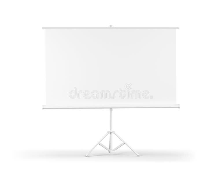 Realistic Projector Screen Mockup in Modern Setting Stock Illustration ...