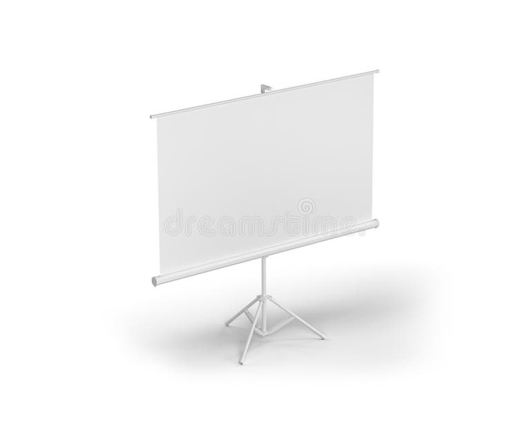 Realistic Projector Screen Mockup in Modern Setting Stock Illustration ...