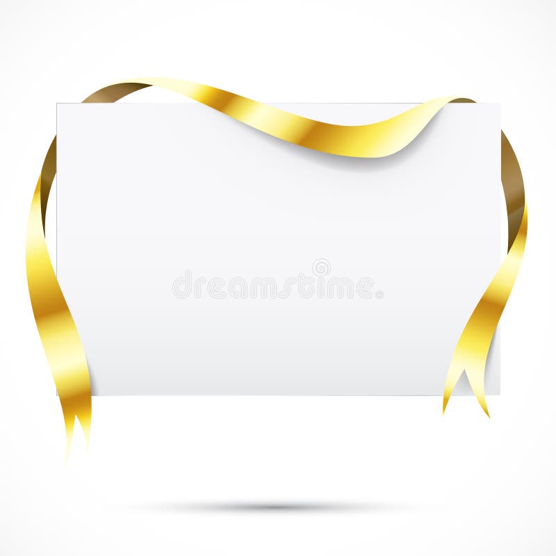 Blank Promo Tag with Gold Ribbon Stock Vector - Illustration of page ...