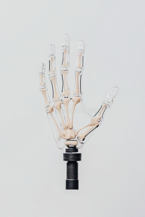 Realistic Prosthetic Hand Model on a Neutral Background Stock ...