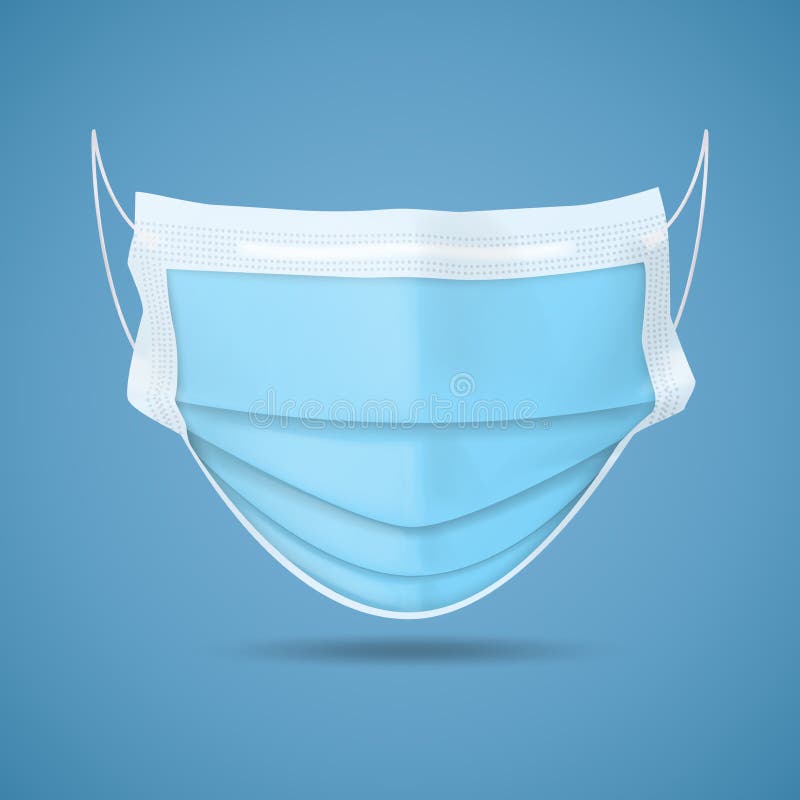 Realistic Protective Medical Face Mask Front Side Vector Stock Vector ...