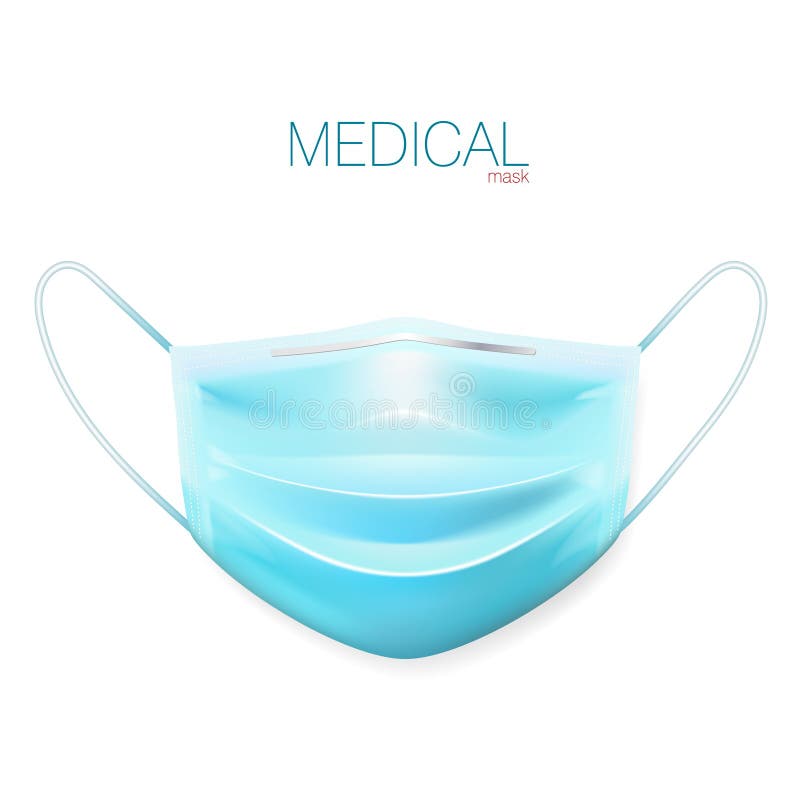 Realistic Protective Medical Face Mask. Front View Stock Vector ...