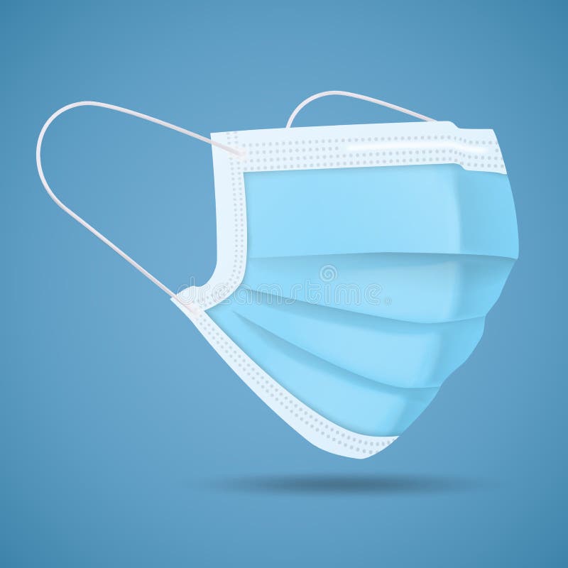 Realistic Protective Medical Face Mask Half-side View Vector Stock ...