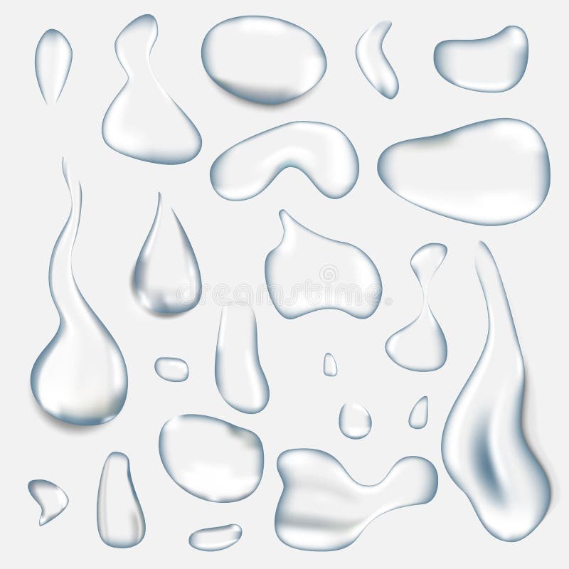 Realistic Pure Transparent Water Drop with Shadow on Gray Background ... Realistic Pure Transparent Water Drop with Shadow on Gray Background ...