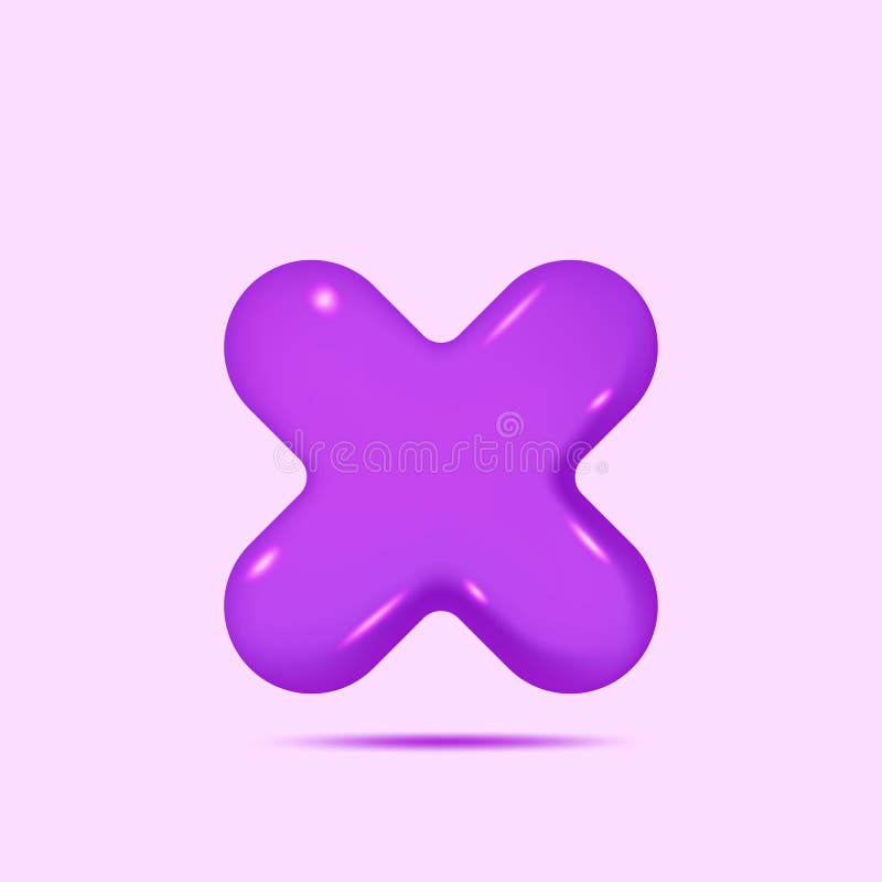 Purple X Cross Symbol on White Background. Stock Illustration ...