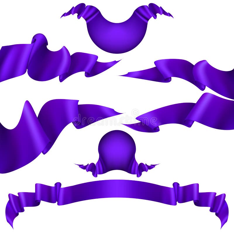 Realistic Purple Decorative Ribbon. EPS 10 Vector Stock Vector ...