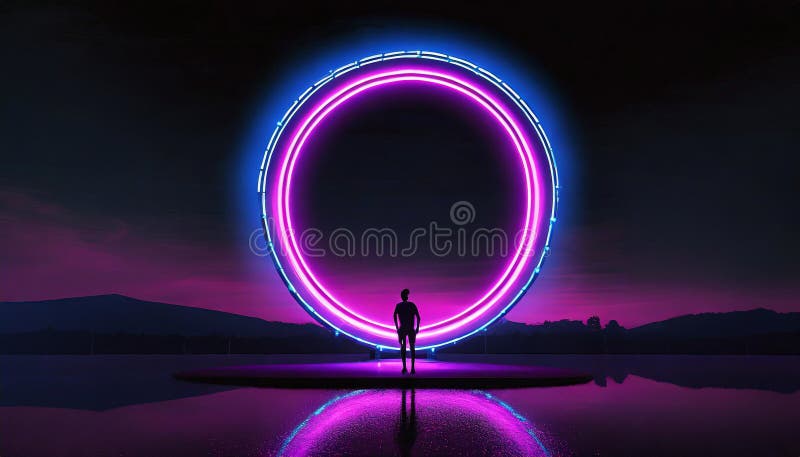 Realistic Purple Neon Rectangle Frame with Glow Effect Isolated on Dark ...