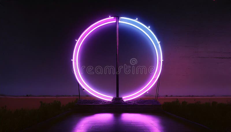 Realistic Purple Neon Rectangle Frame with Glow Effect Isolated on Dark ...