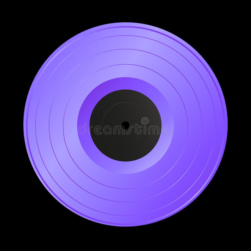 Realistic Purple Vinyl Record for Gramophone. Music Vinyl Disk on Black ...