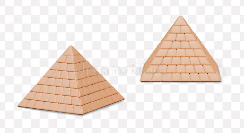 Realistic Pyramid in Different Positions. Set of Isolated Vector Images ...