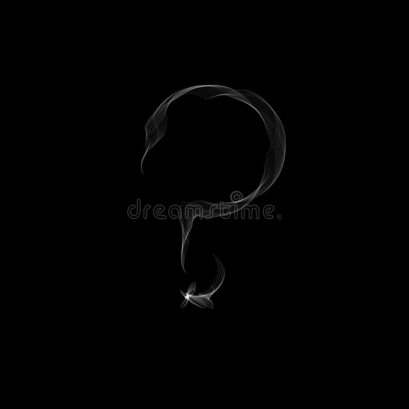 Realistic Question Mark Shaped Vectors with Tiny Bird Wing on Dark ...