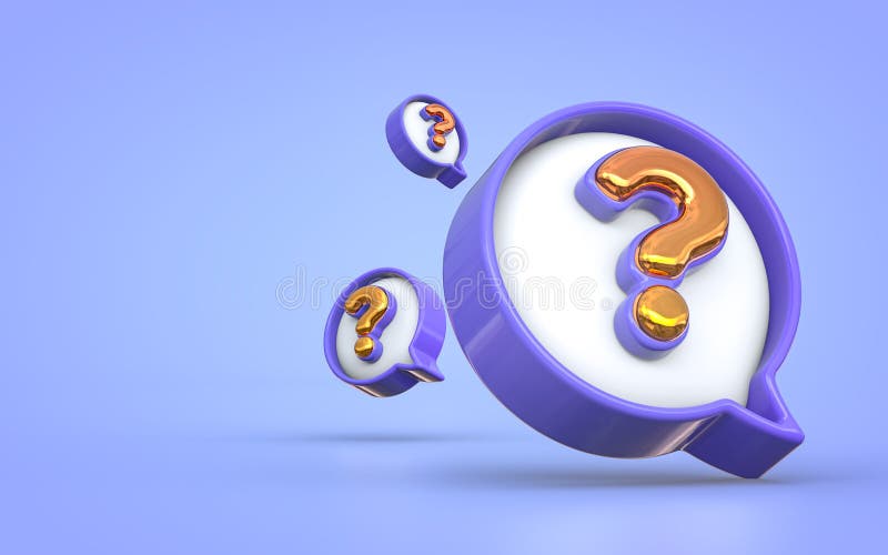 Realistic Question Mark Sign on the Blue Background 3d Render Concept ...