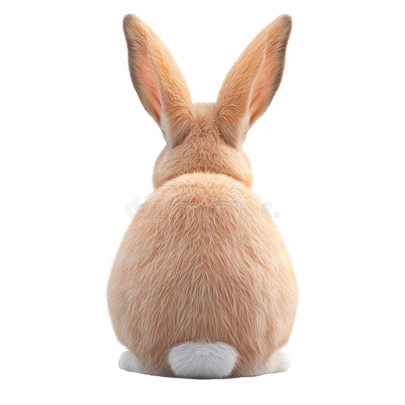 A Realistic Rabbit Sitting on a Transparent Background. the Detailed ...
