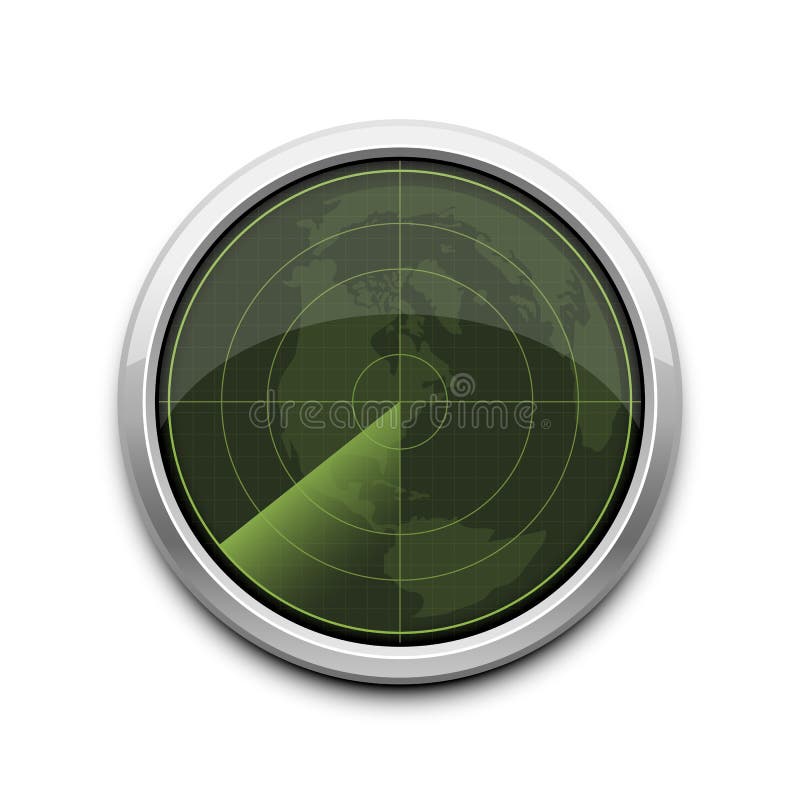 Realistic Radar in Searching. Radar Screen with the Aims. Vector Stock ...