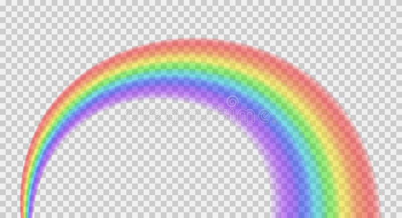 Realistic Rainbow Isolated on Transparent Background. Seven Colors ...