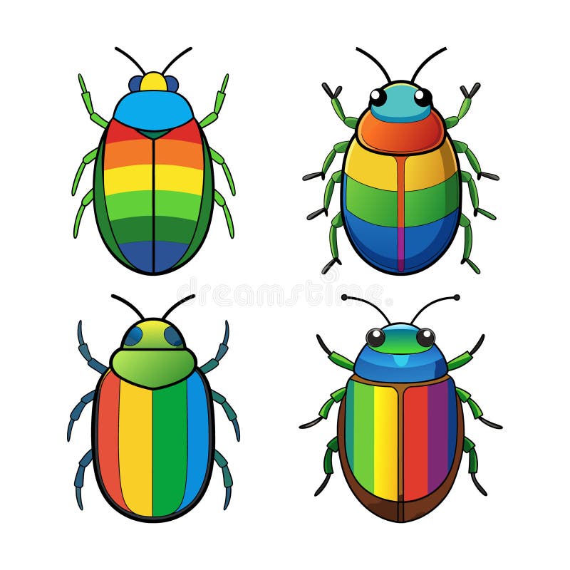 Realistic Rainbow Scarab Colorful Illustration Stock Vector ...