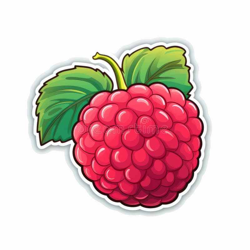 Realistic Raspberry Vector Stickers - Colorized and Enhanced Stock ...