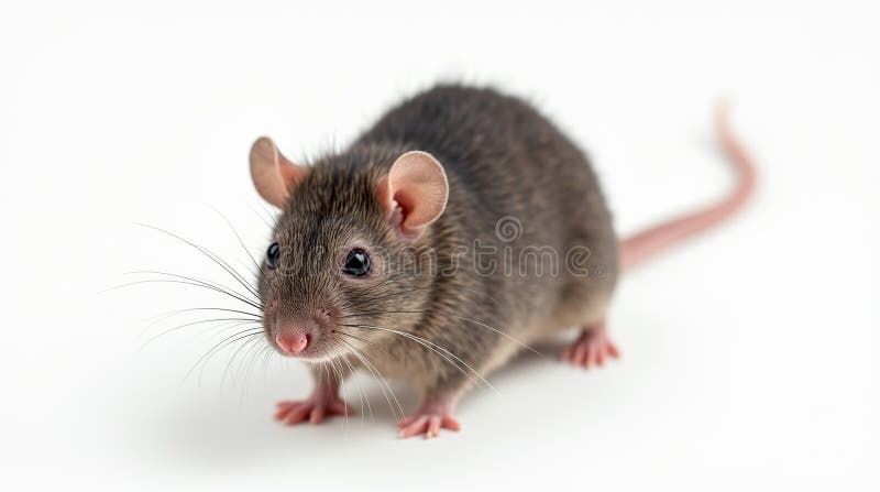 Realistic Rat Isolated on White Background in Hyperrealism Style Stock ...