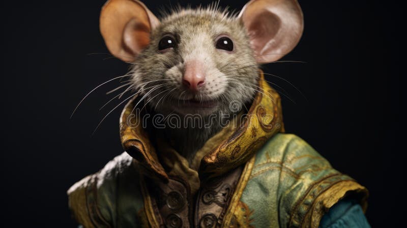 Realistic Rat in Medieval Outfit: Hyper-detailed Studio Portrait Stock ...