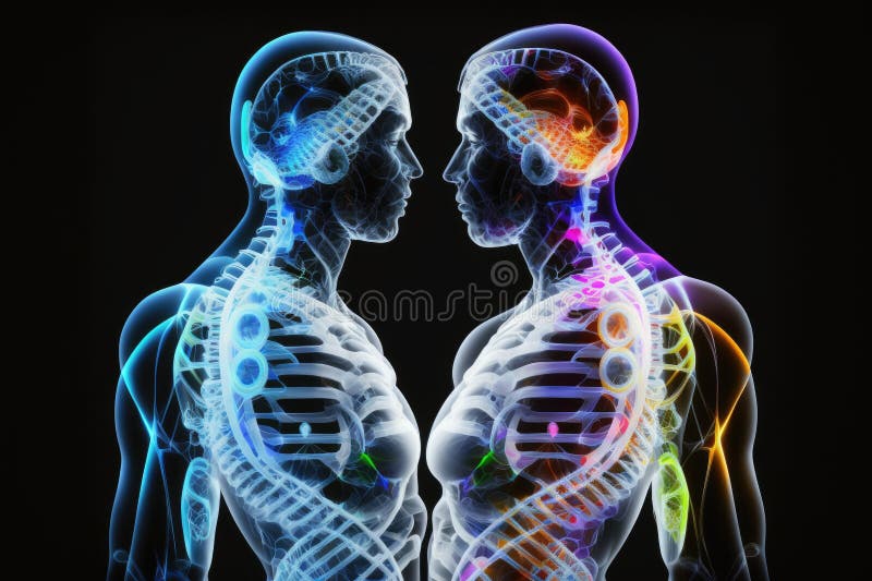 Realistic X-ray of Human Bodies Stock Illustration - Illustration of ...