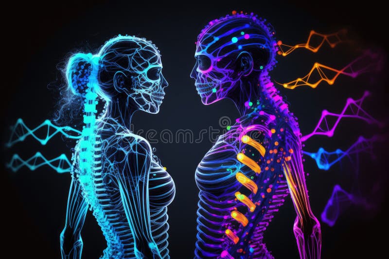 Realistic X-ray of Human Bodies Stock Illustration - Illustration of ...