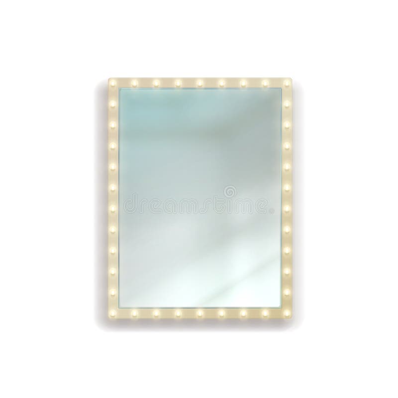 Realistic Rectangular Illuminated Mirror. Square Reflective Surface ...