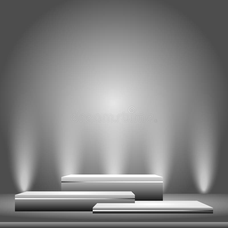 Realistic Rectangular White Podium in a Light Studio - Vector Stock ...