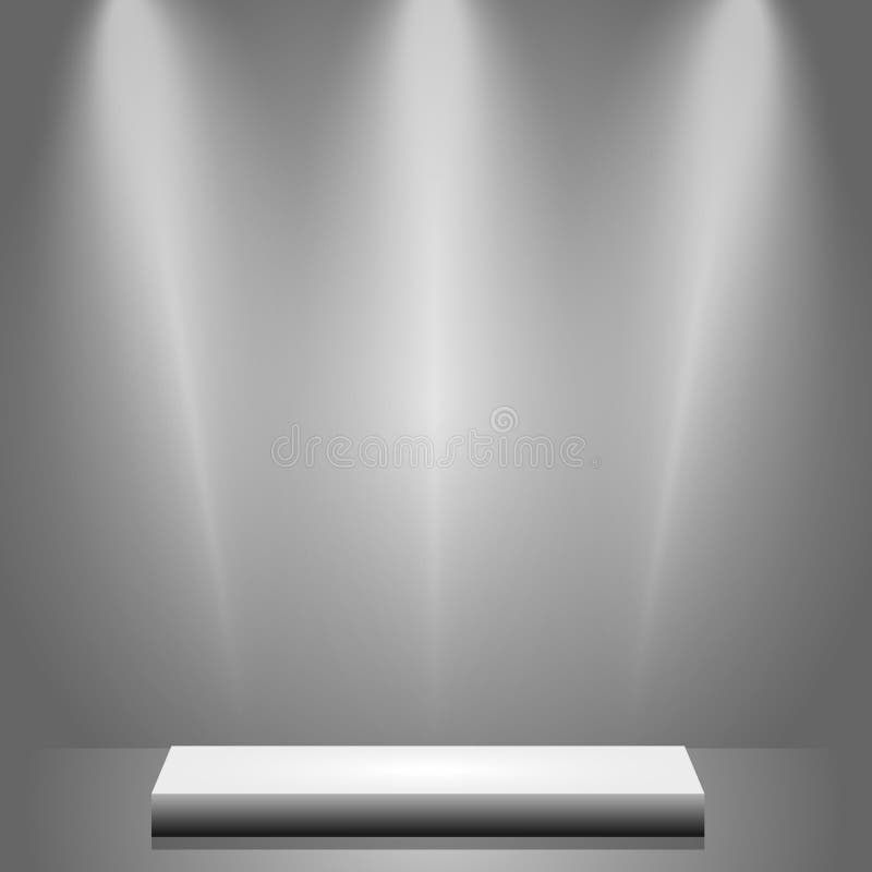 Realistic Rectangular White Podium in a Light Studio - Vector Stock ...
