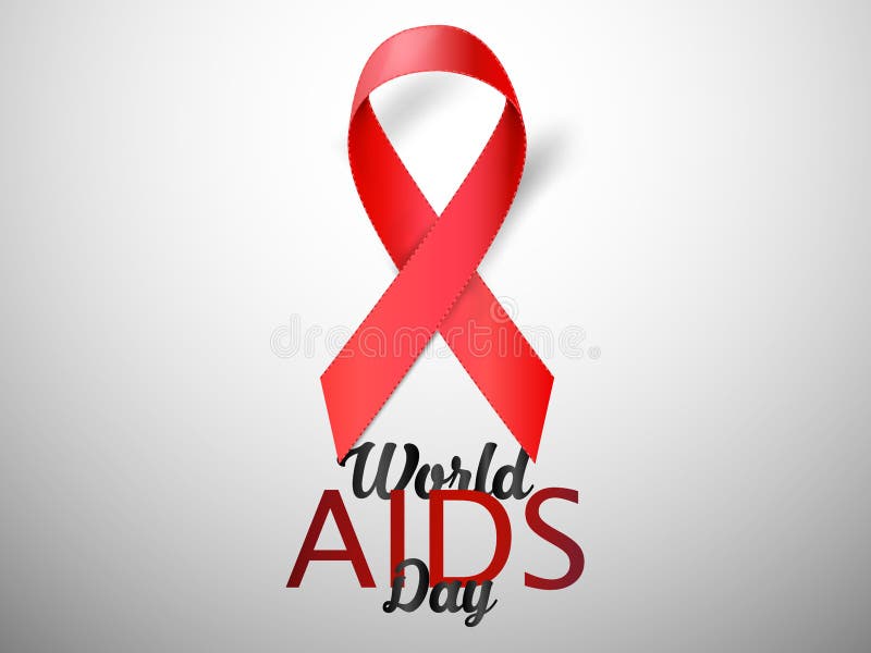 Realistic Red AIDS Ribbon. World AIDS Day Concept on Red Background ...