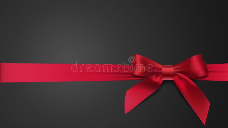 Realistic Red Bow on a Black Background Stock Vector - Illustration of ...