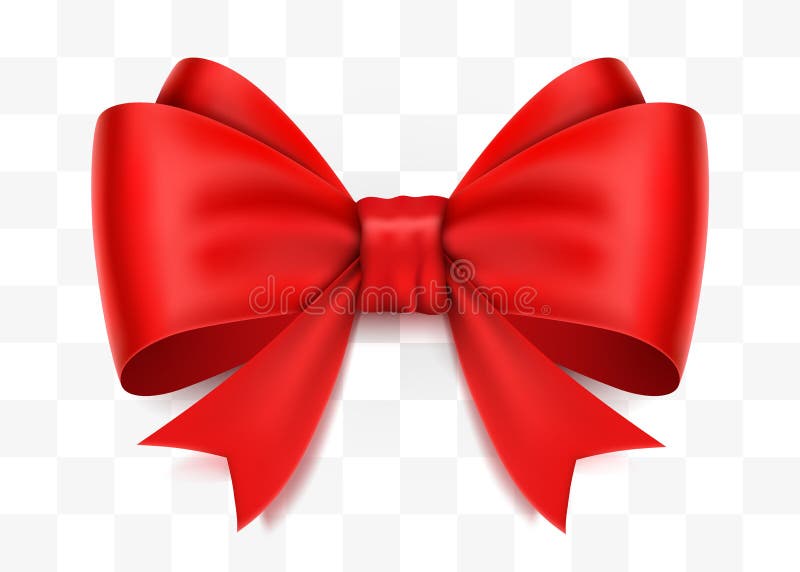 Realistic Red Bow Isolated on Transparent Background. Stock Vector ...