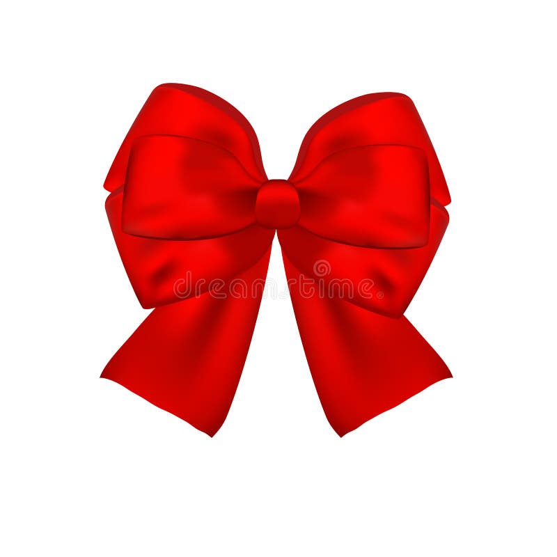 Realistic Red Bow Isolated on White Background. Stock Illustration ...