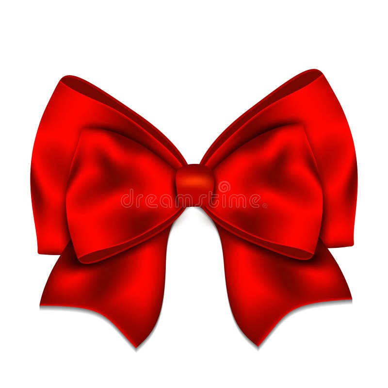 Realistic Red Bow Isolated on White Background Stock Vector ...