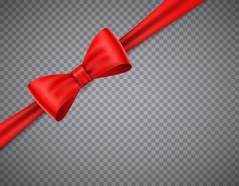 Realistic Red Bow on Transparent Background. Vector Stock Vector ...