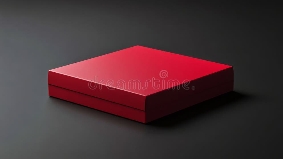 Realistic Red Box Mockup Showcasing Sleek Rectangular Packaging with ...