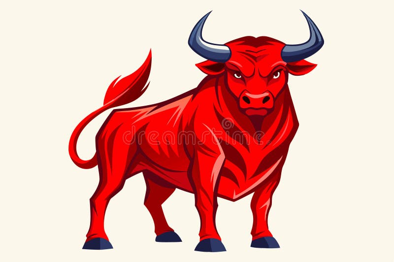 A Realistic Red Bull Vector Artwork Illustration Stock Illustration ...