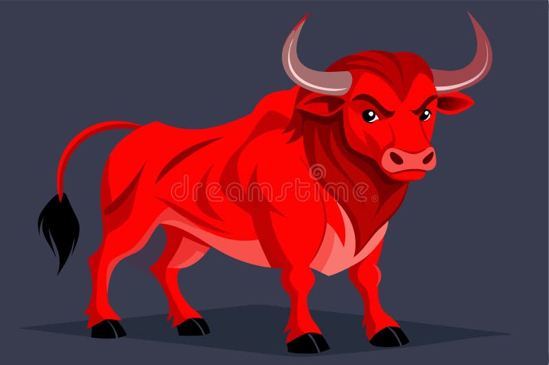 A Realistic Red Bull Vector Artwork Illustration Stock Illustration ...