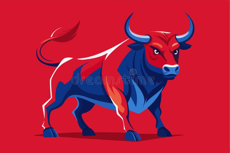 A Realistic Red Bull Vector Artwork Illustration Stock Illustration ...
