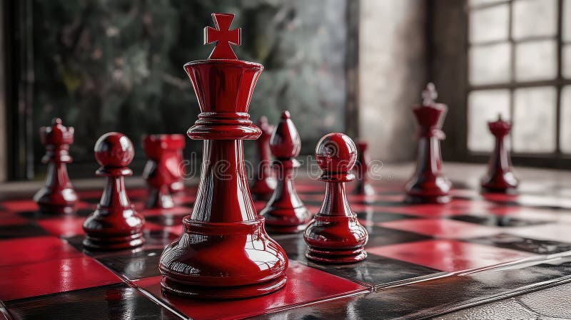 Realistic red chess stock illustration. Illustration of strategy ...