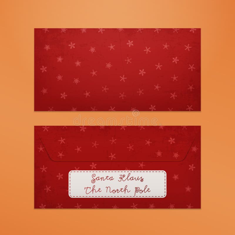 Realistic Red Christmas Envelope To Santa Claus Stock Vector ...