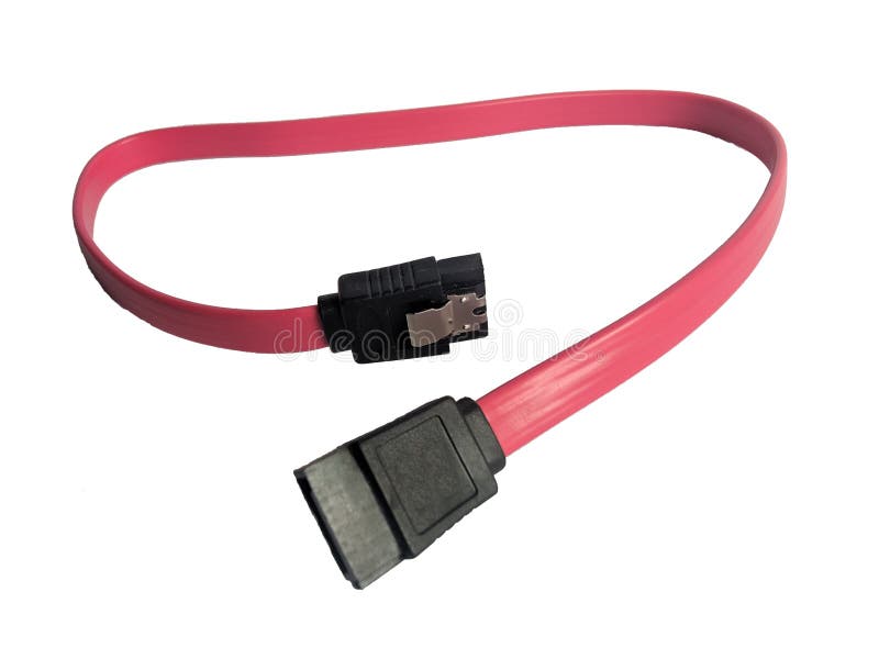 Realistic Red Computer Sata Cables Isolated. Best Computer Cable ...