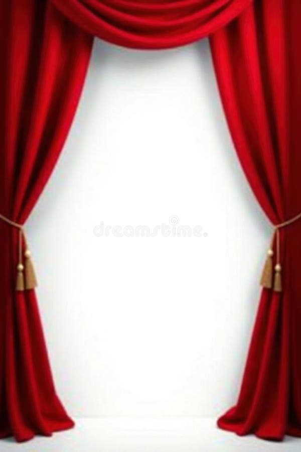 Realistic Red Curtain Frame Vector; Clean Lines for Easy Use , Frame ...