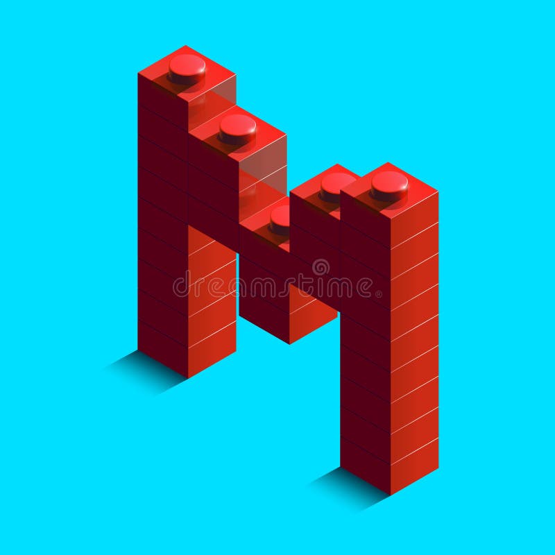 Realistic Red 3d Isometric Letter M of the Alphabet from Constructor ...