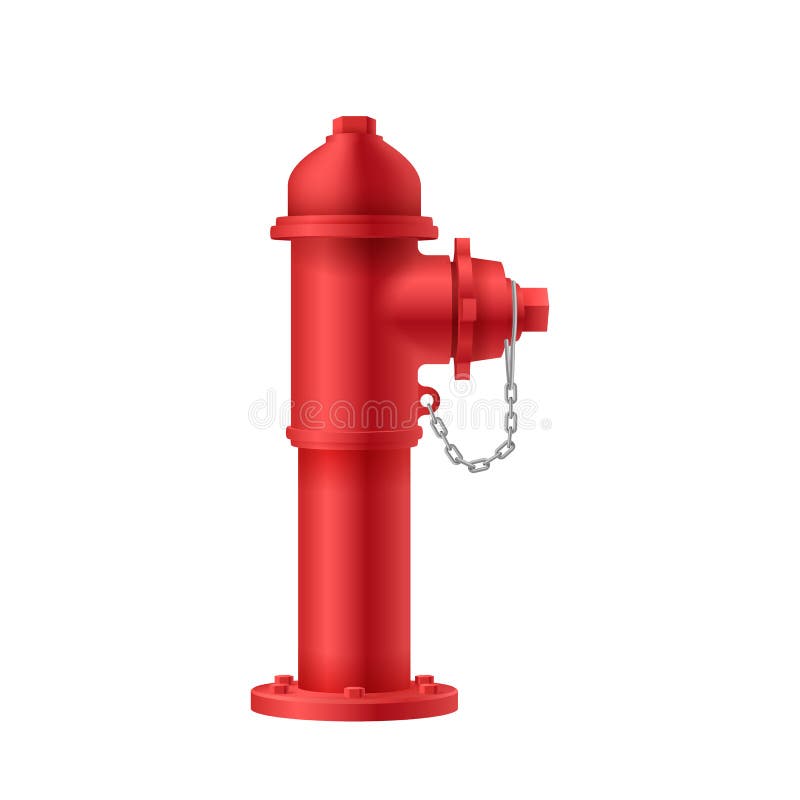 Realistic Red Fire Hydrant Icon Isolated on White Background. City ...