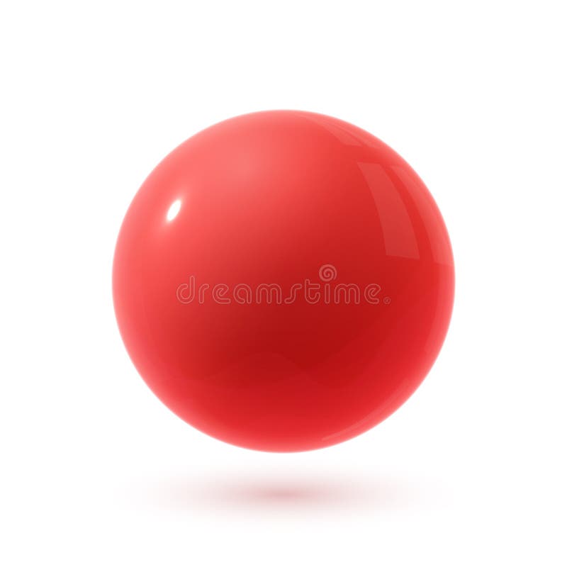 Realistic Red Glossy 3D Sphere with Reflection Stock Vector ...