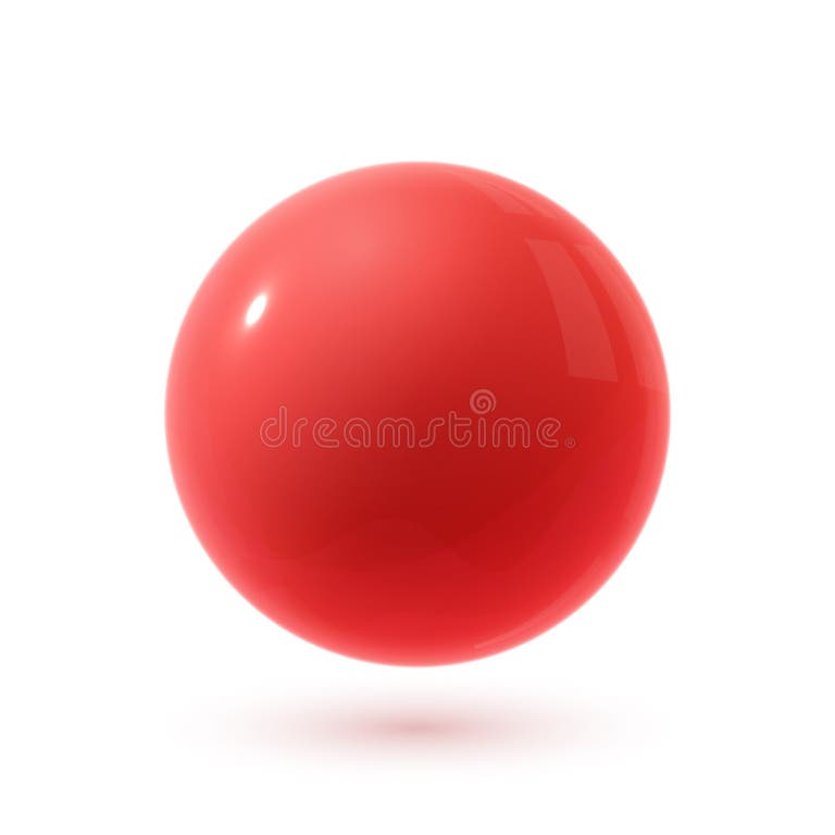 Realistic Red Glossy 3D Sphere with Reflection Stock Vector ...