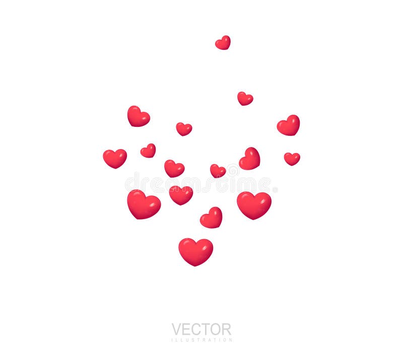 Realistic Red Hearts. Heart Made of Small Hearts. Vector. Illustration ...